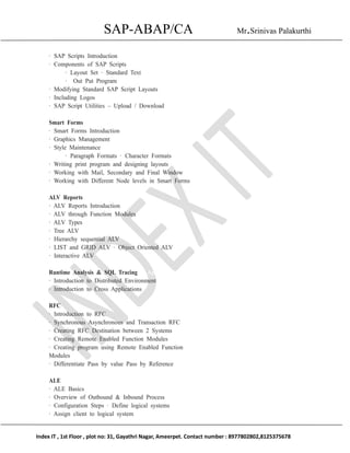 Sap Abap Course In Hyderabad | Sap Abap Training In Hyderabad | PDF