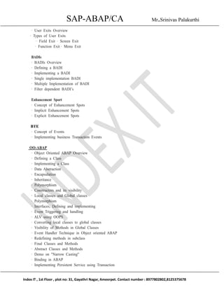 Sap Abap Course In Hyderabad | Sap Abap Training In Hyderabad | PDF