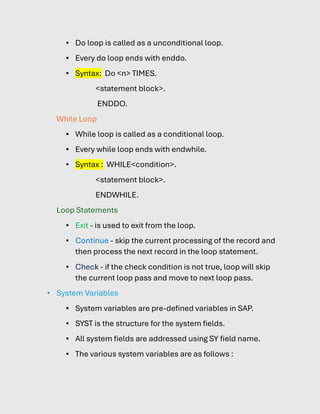 Here upload the document SAP ABAP Basic Concepts | PDF