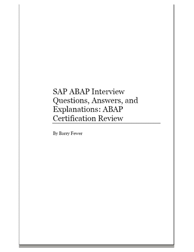 Sap abap certification questions and answers | PDF