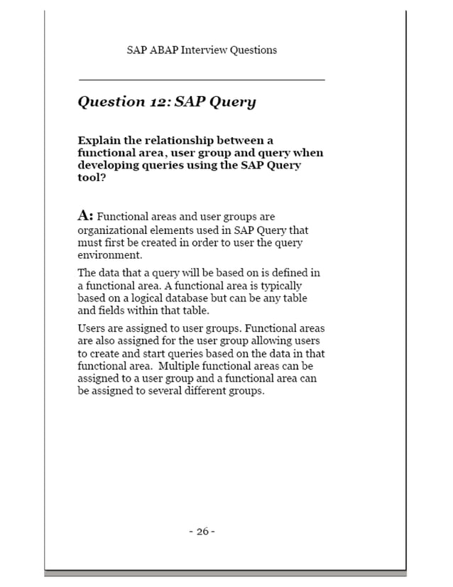 Sap Abap Certification Questions And Answers Pdf