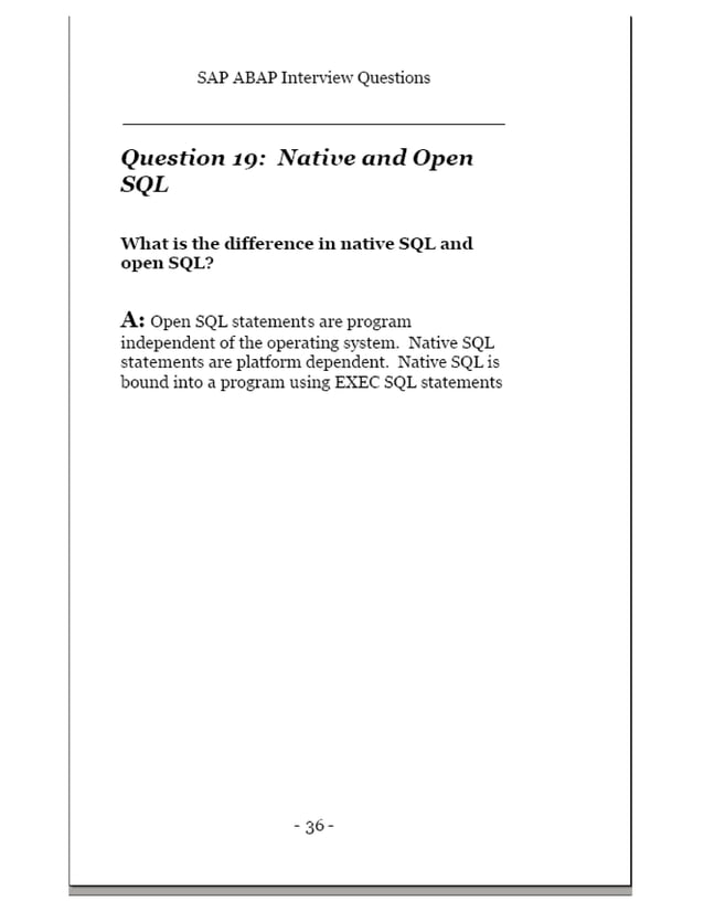 Sap abap certification questions and answers | PDF