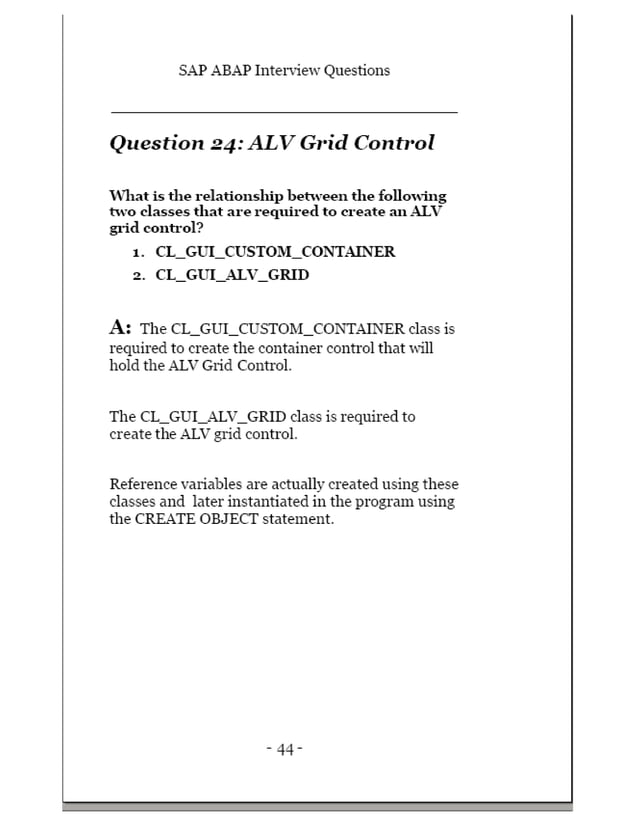 Sap abap certification questions and answers | PDF