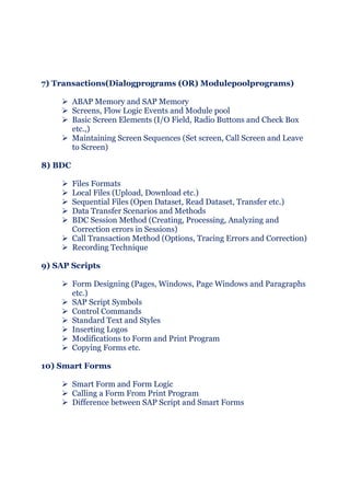 SAP ABAP 4 Online Training | SAP ABAP Training | PDF