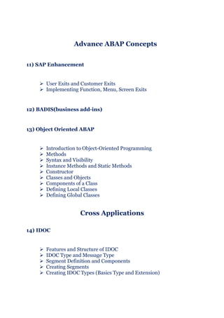 SAP ABAP 4 Online Training | SAP ABAP Training | PDF