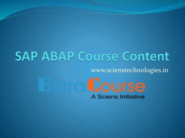 Sap abap course | PPT