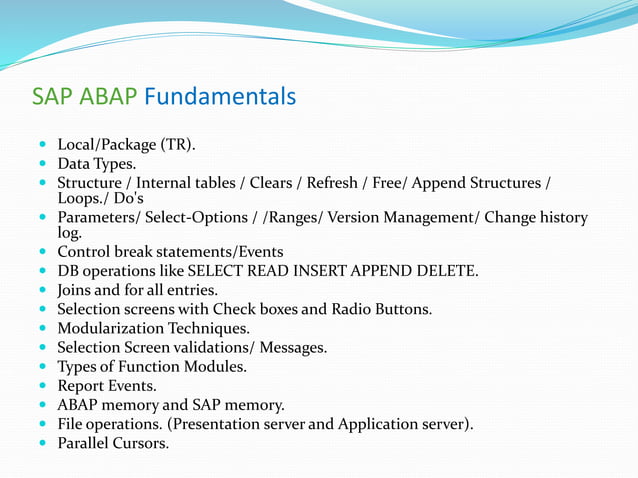 Sap abap course | PPT