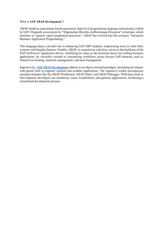 SAP Abap developement | PDF
