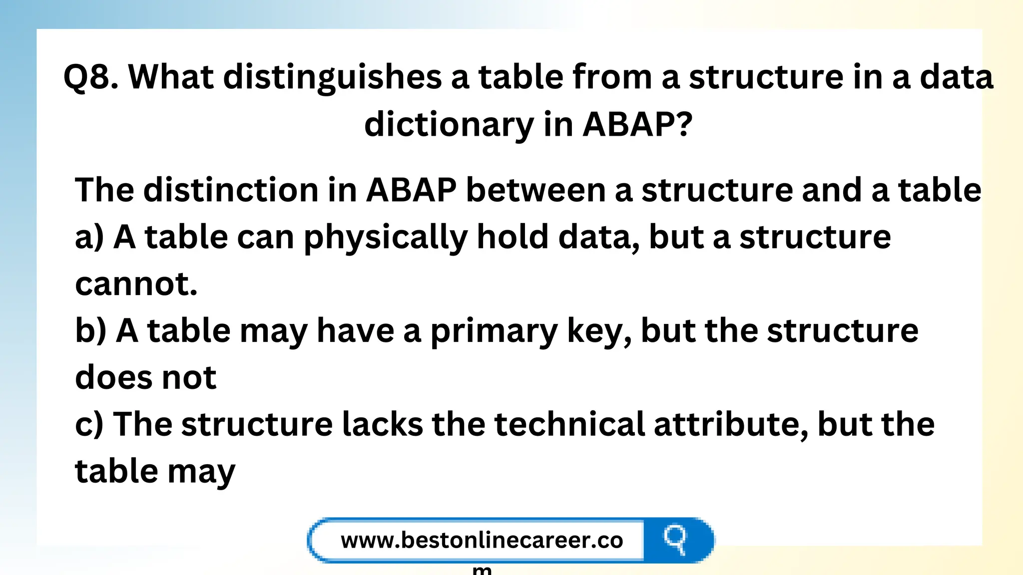 SAP ABAP Interview Question.pptx | Databases | Computer Software and Applications
