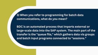 SAP ABAP Interview Question Answer Online Training | PPTX | Databases ...
