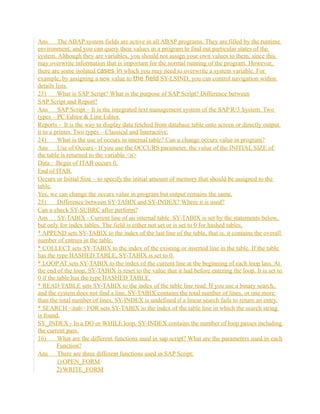 Sap abap interview questions | DOC