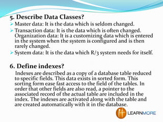 SAP ABAP Interview questions | PPT