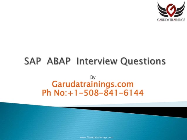 SAP ABAP Latest Interview Questions | PPT