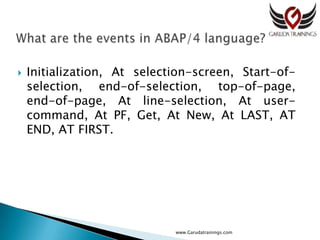 SAP ABAP Latest Interview Questions | PPTX