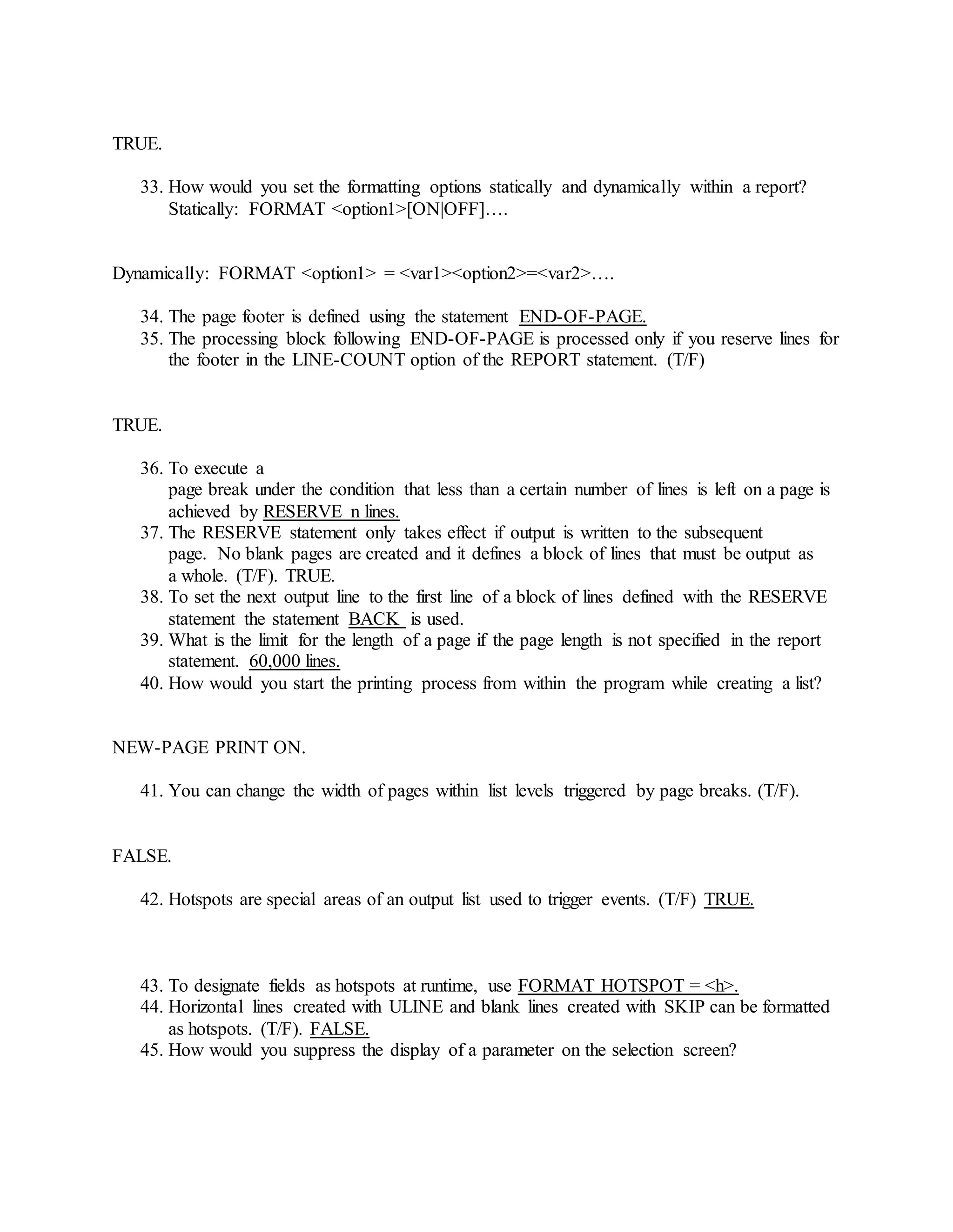 Sap abap modularization interview questions | DOCX