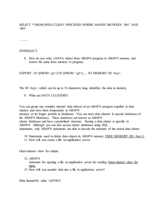 Sap Abap Modularization Interview Questions Docx