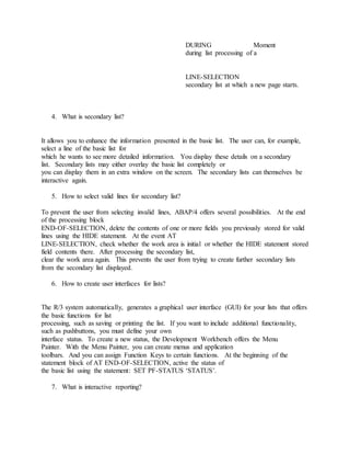 Sap abap modularization interview questions | DOCX