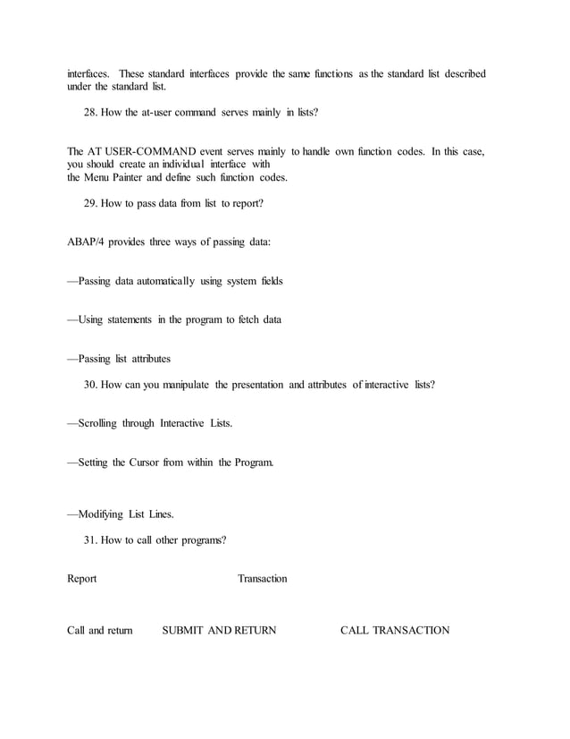 Sap Abap Modularization Interview Questions Docx