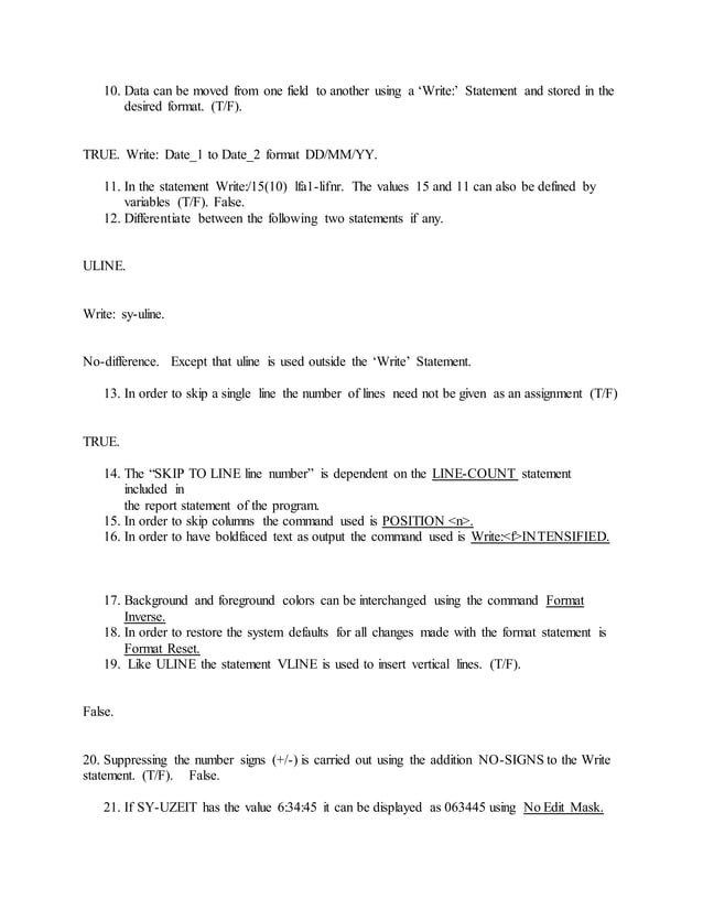 Sap Abap Modularization Interview Questions Pdf