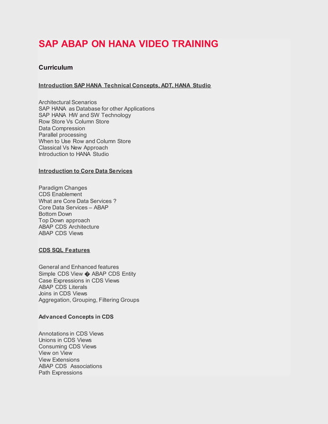 Sap abap on hana | PDF