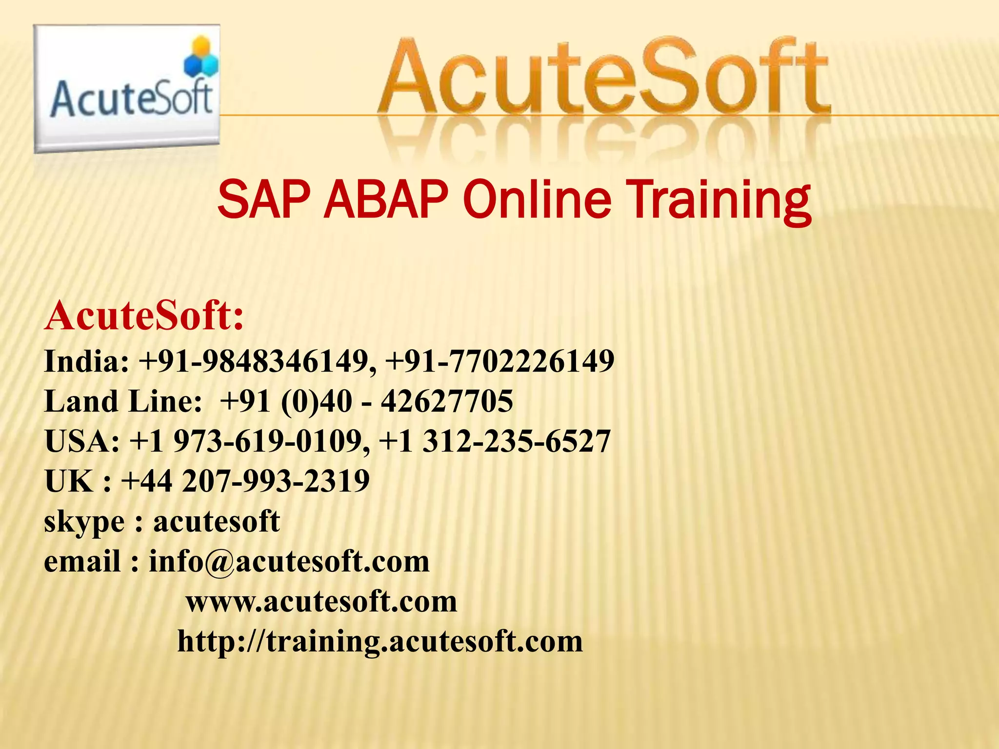 Sap abap online training | PPSX