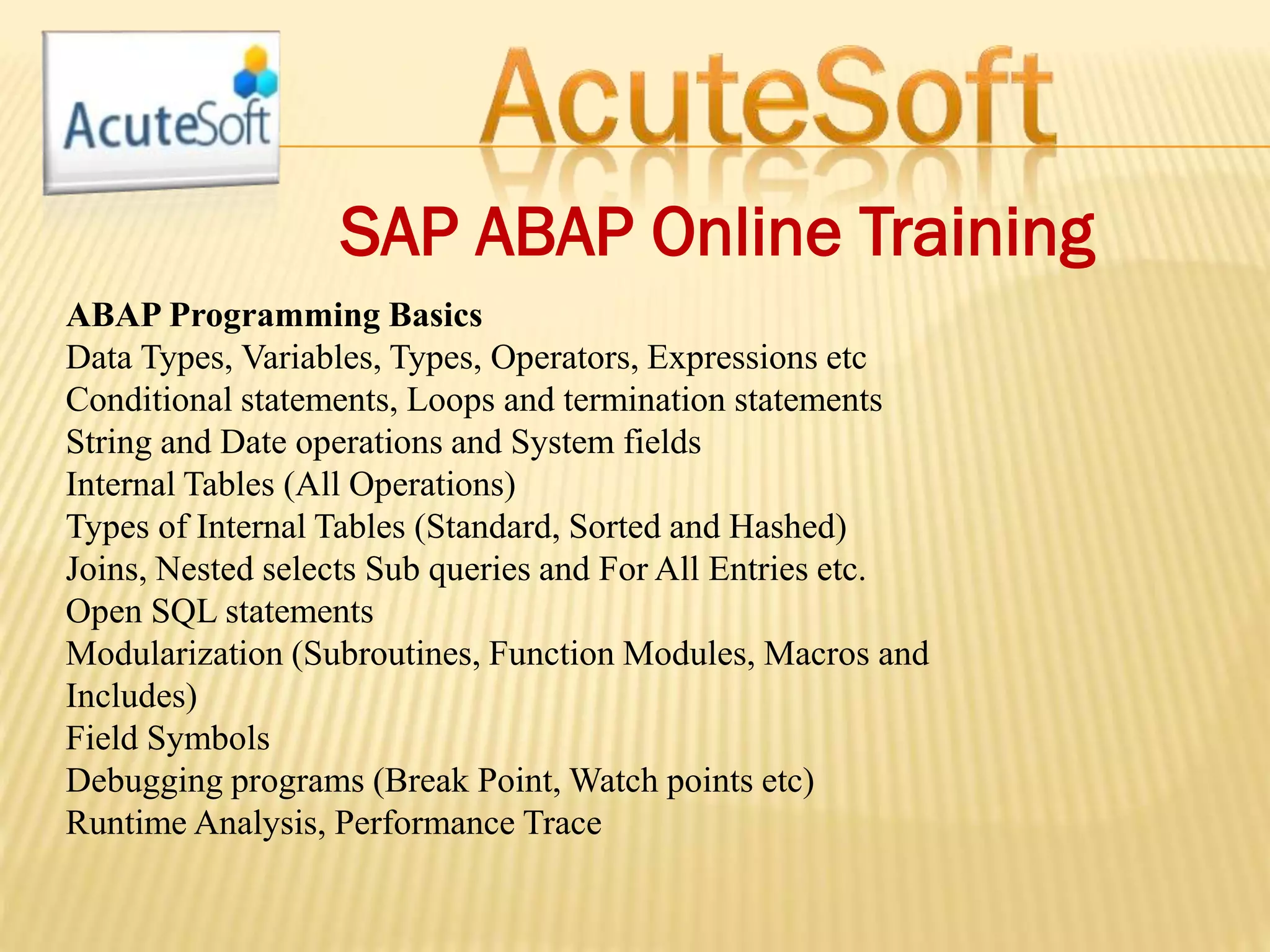 Sap abap online training | PPSX