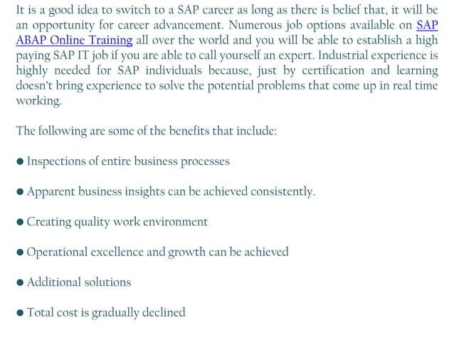 Sap abap online training | PPT