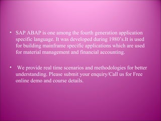 Sap abap online training | PPT