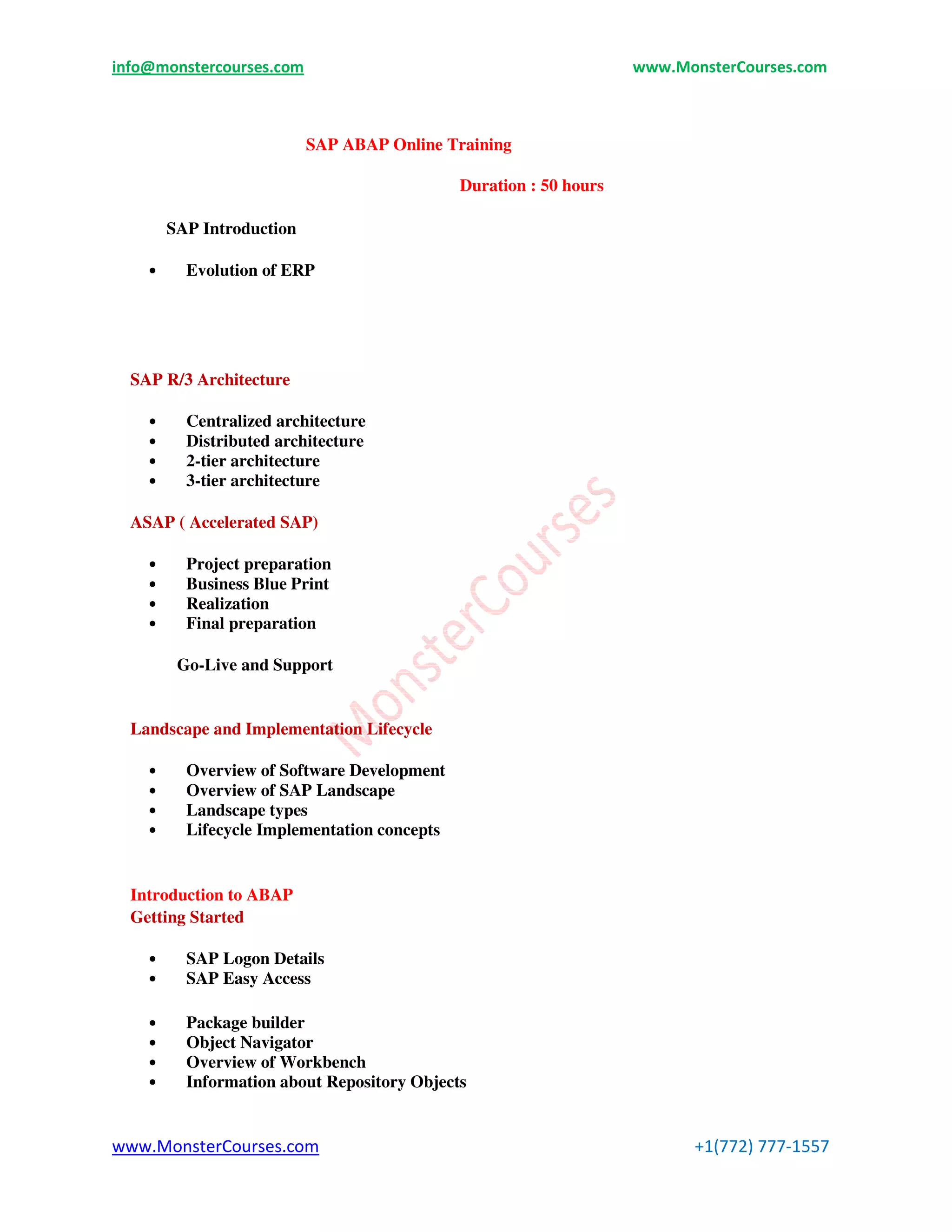 Sap abap online training | PDF