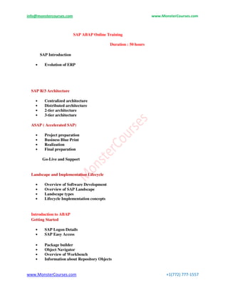 Sap abap online training | PDF