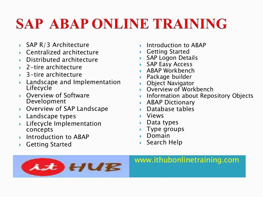 Sap abap online training | sap abap module tutorials