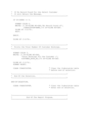 Sap abap report program | DOCX | Computing | Technology & Computing