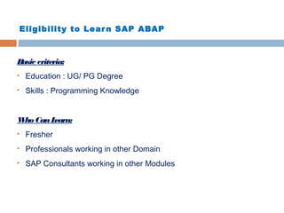 Sap abap training Overview | PPT
