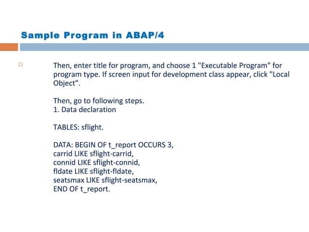 Sap abap training Overview | PPT