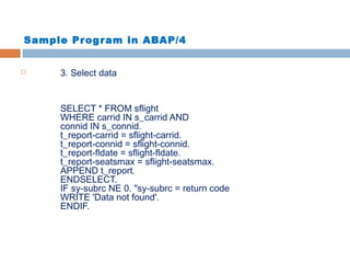 Sap abap training Overview | PPT