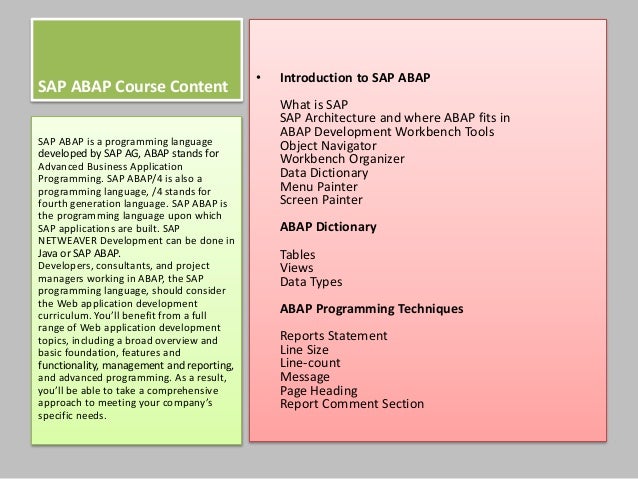 How To Learn Sap Abap Course Online