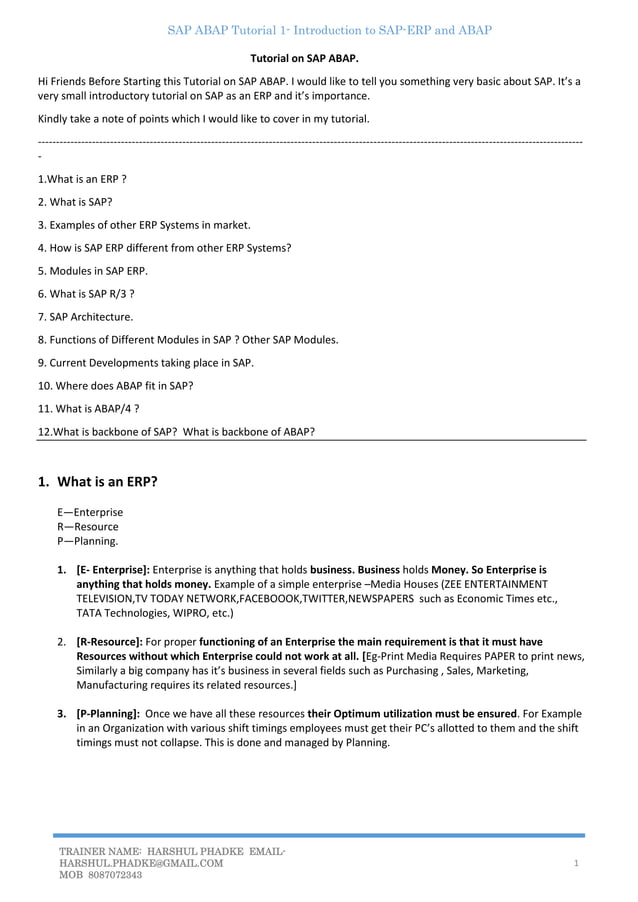 Sap abap tutorials | PDF