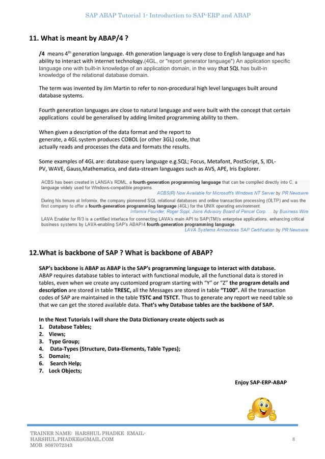 Sap abap tutorials | PDF
