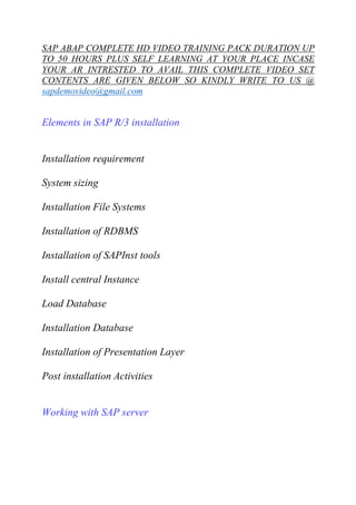 SAP ABAP TRAINING VIDEO TUTORIAL | PDF