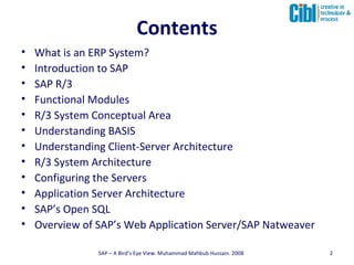 Sap – A Birds Eye View Mahbub | PPT