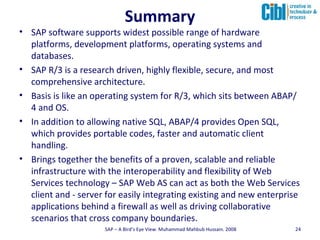 Sap – A Birds Eye View Mahbub | PPT