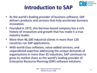 Sap – A Birds Eye View Mahbub | PPT