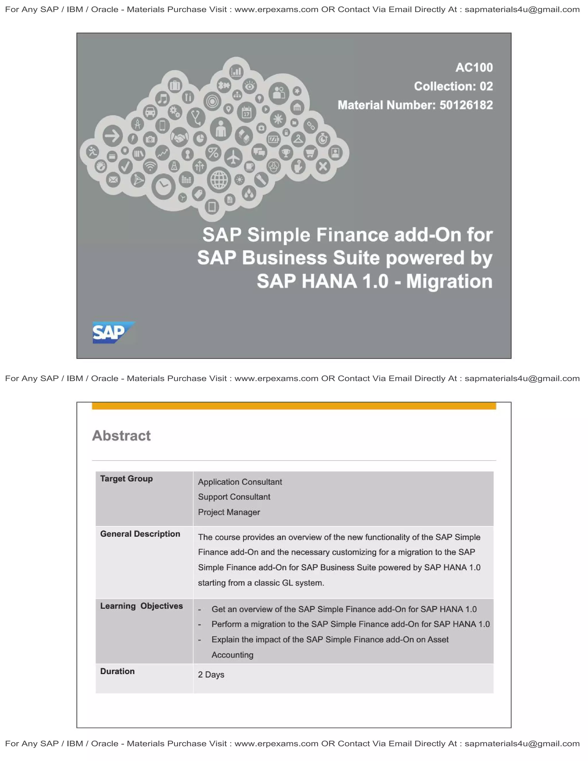 Sap ac100 col02 latest sample www erp_examscom | PDF
