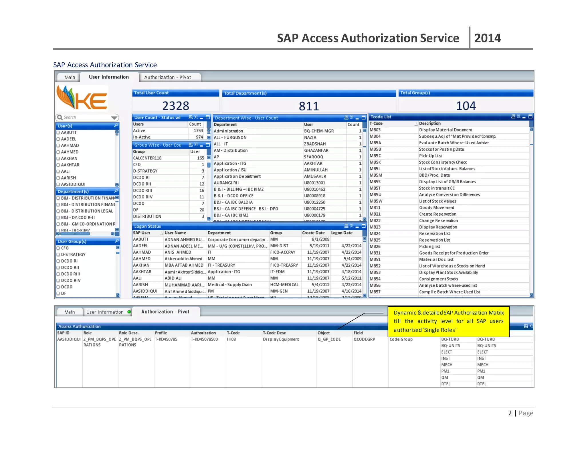 Sap Access Authorization Solution Docx Computer Software And