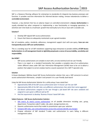 SAP Access Authorization Solution | DOCX | Computer Software and Applications | Computing