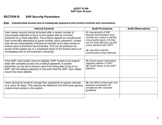 Sap Access Risks Procedures | DOC
