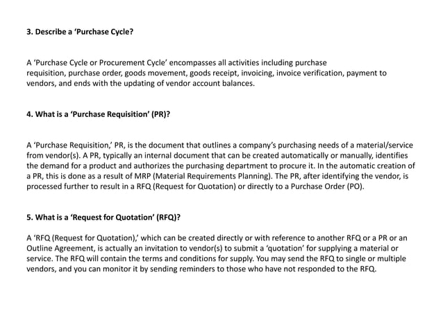 Sap accounts payable interview questions and answers pdf | PPT | Free ...