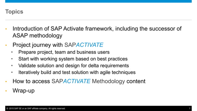 Sap Activate Introducing Sa Ps Next Generation Agile Based Methodology