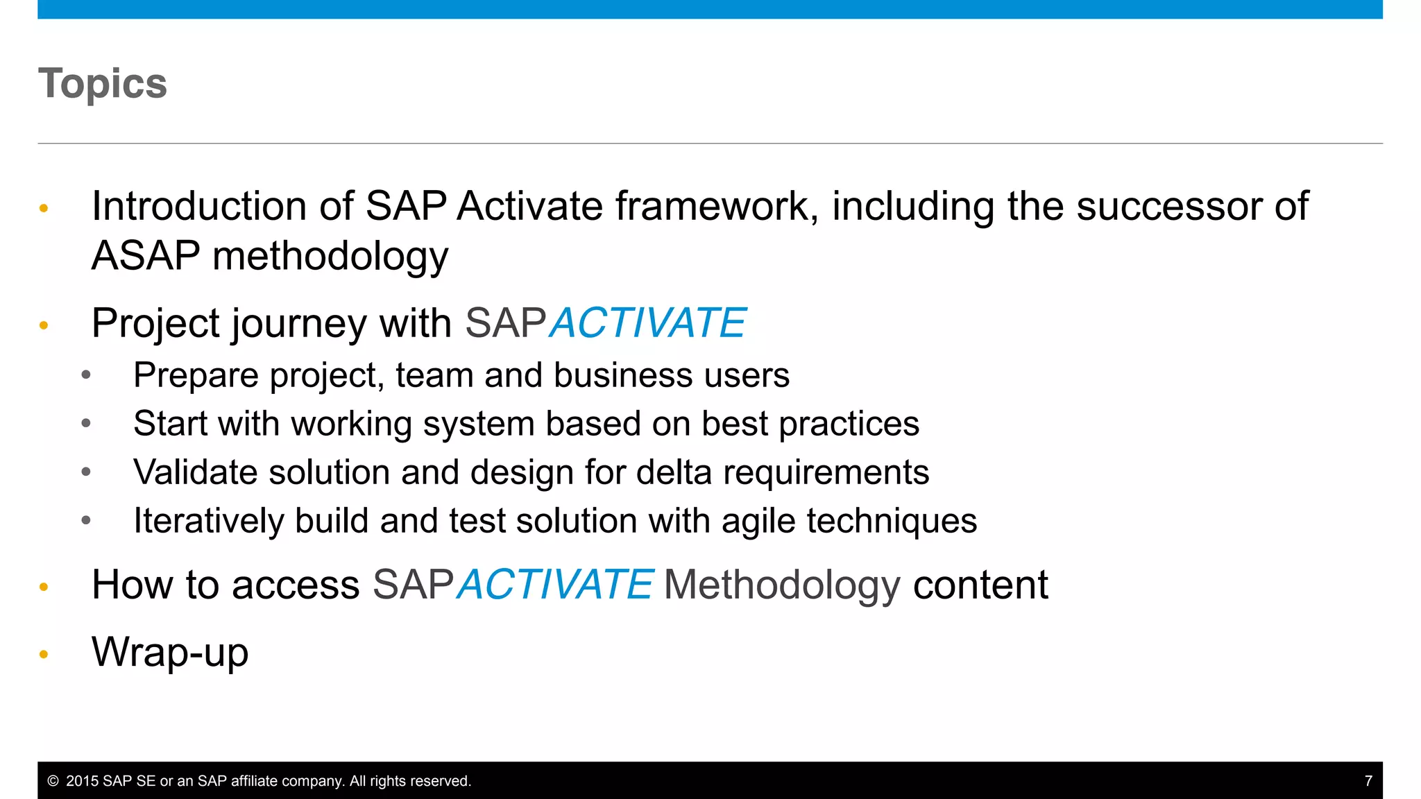 Sap Activate Introducing Sa Ps Next Generation Agile Based Methodology Ppt