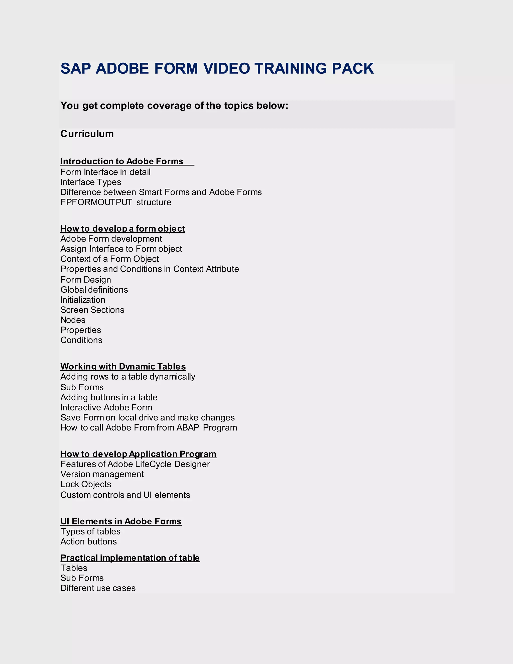 Sap Adobe Form | DOCX